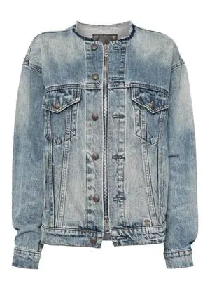 R13 Faded Effect Denim Coat - Caxton Blue