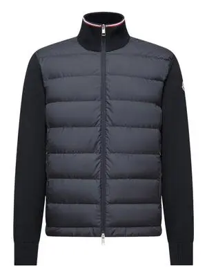 Moncler Moncler Logo Patch Zip-Up Padded Jacket Blue