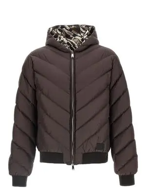 Fendi Quilted Hooded Reversible Down Jacket - Beige