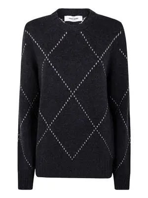 GRAN SASSO Diamond-pattern Wool Sweater - Black