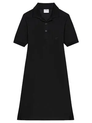 COURREGES Courrèges Short Sleeve Polo Mini Dress - Black