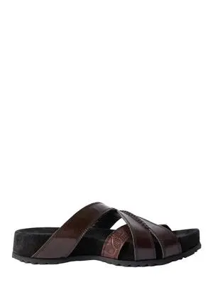 Dries Van Noten Embossed Leather Sandals - Brown