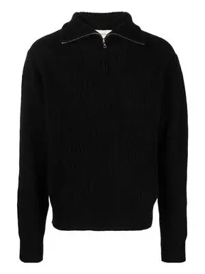 Officine Générale Half-zip Knitwear - Black
