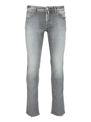 Jacob Cohen Slim Fit Jeans With Logo Patch - Gray