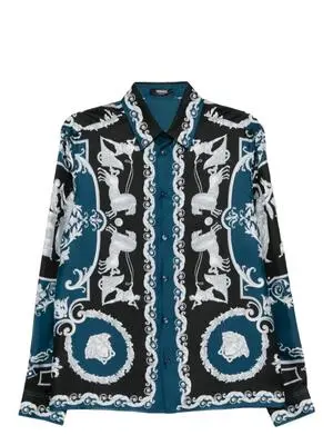 Versace Hall Of Hero Printed Shirt Black