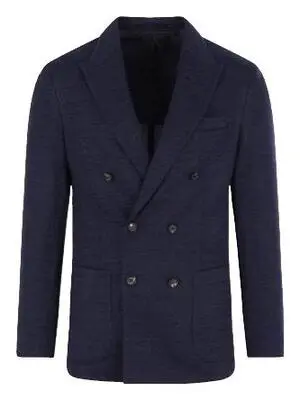 Eleventy Double-breasted Suit Jacket With Notch Lapel - Black