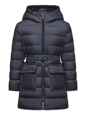 Moncler Padded Down Hooded Belted Jacket - Blue