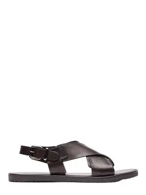 SCAROSSO Massimo Buckle-fastened Leather Sandals - Brown