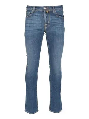 Jacob Cohen Slim Fit Jeans With Logo Patch - Blue