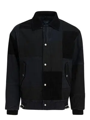 Comme Des Garçons Homme Tone-on-tone Patchwork Cotton Jacket - Black