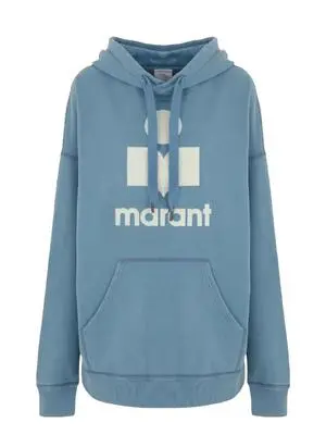 Isabel Marant Étoile Miley Cotton Fleece Hoodie - Blue