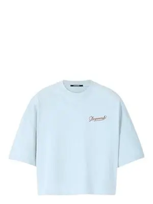 Jacquemus Short Sleeve Cropped Crewneck T-shirt - Blue