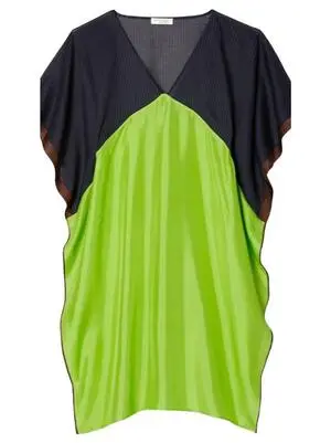 Tory Burch Colorblock Midi Dress - Green