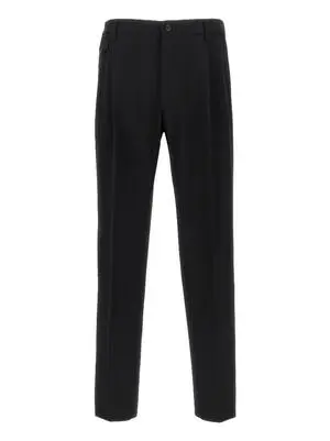 Dolce & Gabbana Pleated Trousers With Elastic Waistband - Black