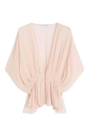 Max Mara Max Mara Draped Pleated Blouse Rice Pink