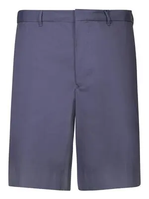 Prada Chino Shorts With Triangle Logo Patch - Gray