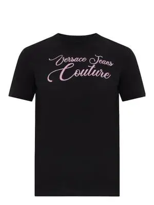 Versace Embroidered Logo T-shirt - Black