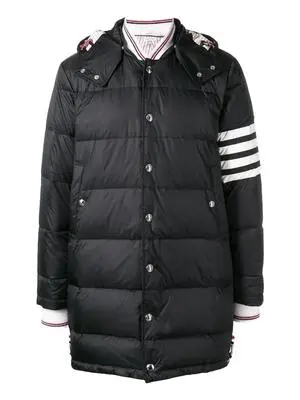 Thom Browne 4-stripe Padded Hooded Coat - Black