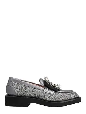 ROGER VIVIER Embellished Loafers - Silver/black