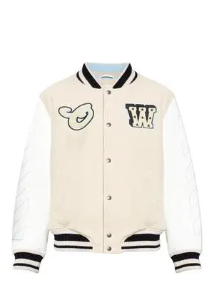 Off-White Off-White Varsity Jacket With Star Logo Cream