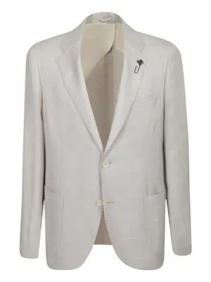 LARDINI Single-breasted Tailored Blazer - Beige