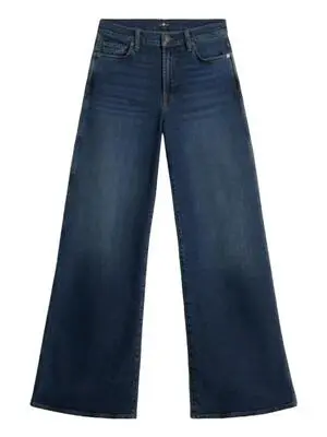 7 For All Mankind High-waisted Wide-leg Jeans - Blue