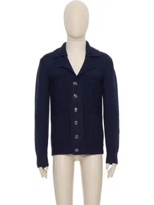 Valentino Garavani Button-up Long-sleeved Cardigan With Lapel - Black