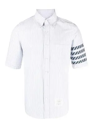 Thom Browne Striped Short-sleeved Shirt - Blue