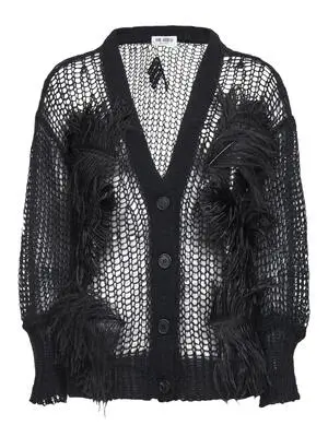 Attico Cut-out Knitted Cardigan - Black