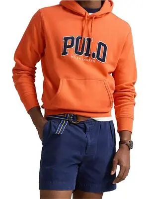 Polo Ralph Lauren Logo-flocked Drawstring Hoodie - Orange