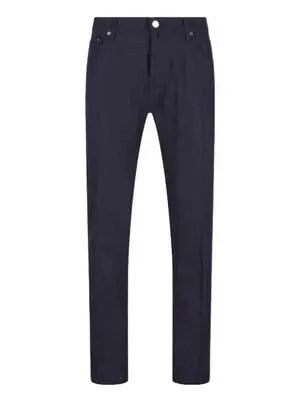 Jacob Cohen Logo Patch Straight Leg Trousers - Blue