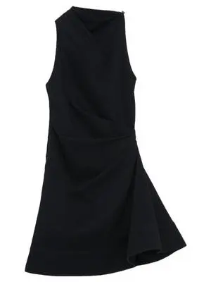 Alexander McQueen Asymmetrical Draped Mini Dress - Black
