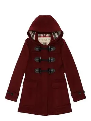 BURBERRY Burberry Hooded Overcoat With Horn Buckle Detailing