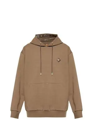 Mcm Long Sleeve Hoodie With Drawstring Hood And Kangaroo Pocket - Brown