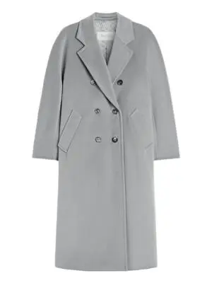Max Mara Double-breasted Belted Coat - Light Gray