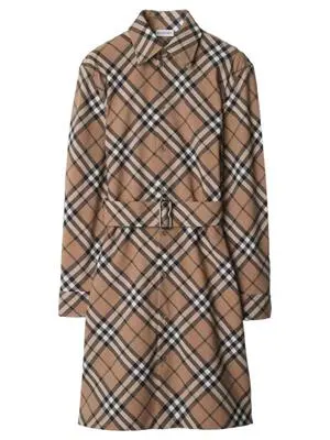 BURBERRY Burberry Checked Belted Shirt Dress
