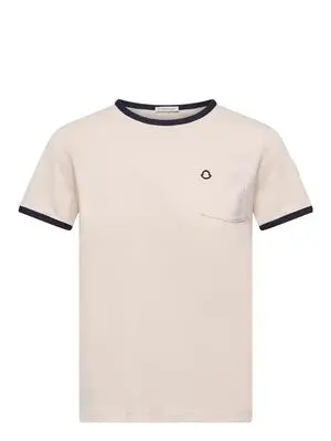 Moncler Moncler Logo Embroidered Crewneck T-shirt Pink