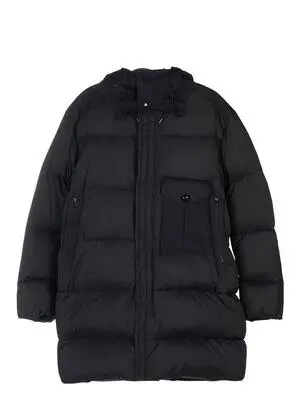 TEN C Hooded Quilted Puffer Jacket - Black