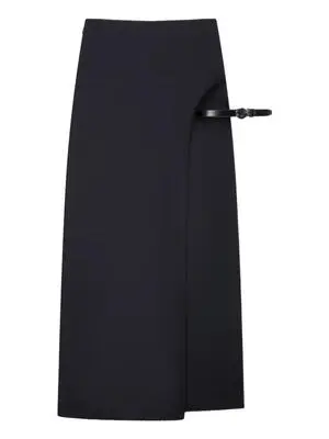 Coperni Self-tie Belt Skirt With Logo Hardware - Black