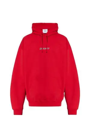 Vetements Long-sleeved Hooded Sweatshirt With Logo - Red