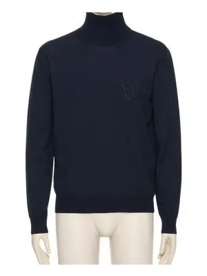 Valentino Garavani Wool High-neck Jumper With Vg Embroidery - Black