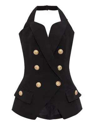 BALMAIN Balmain Double-Breasted Halterneck Top