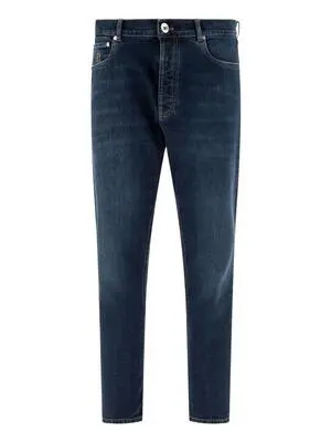 Brunello Cucinelli Brunello Cucinelli Distressed Straight-Leg Jeans Indigo