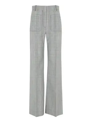 Victoria Beckham Pinstriped Straight-leg Trousers - Gray