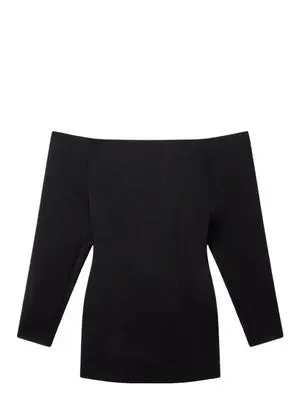 Stella McCartney Off-shoulder Long-sleeve Mini Dress - Black