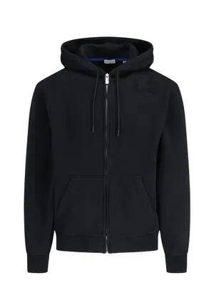 Burberry Zip-up Drawstring Hoodie - Black