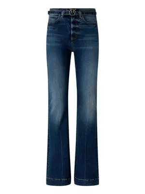 Pinko Belted Logo Jeans - Blue
