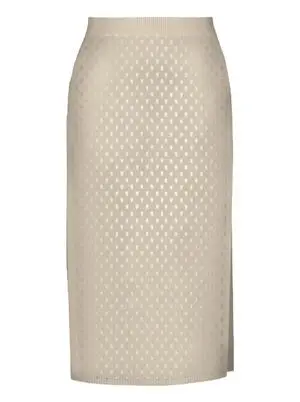 MC2 SAINT BARTH Darline Crochet Midi Skirt - Nude