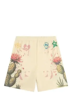 BARROW Cactus Print Popeline Shorts - Nude