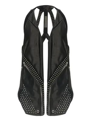 Rick Owens Temple Zip Detailed Vest - Black
